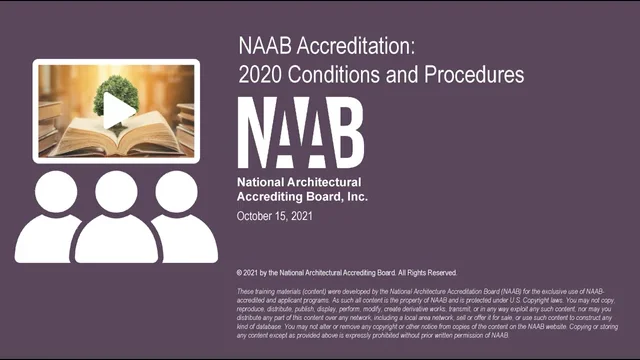 NAAB Accreditation: 2020 Conditions and Procedures on Vimeo