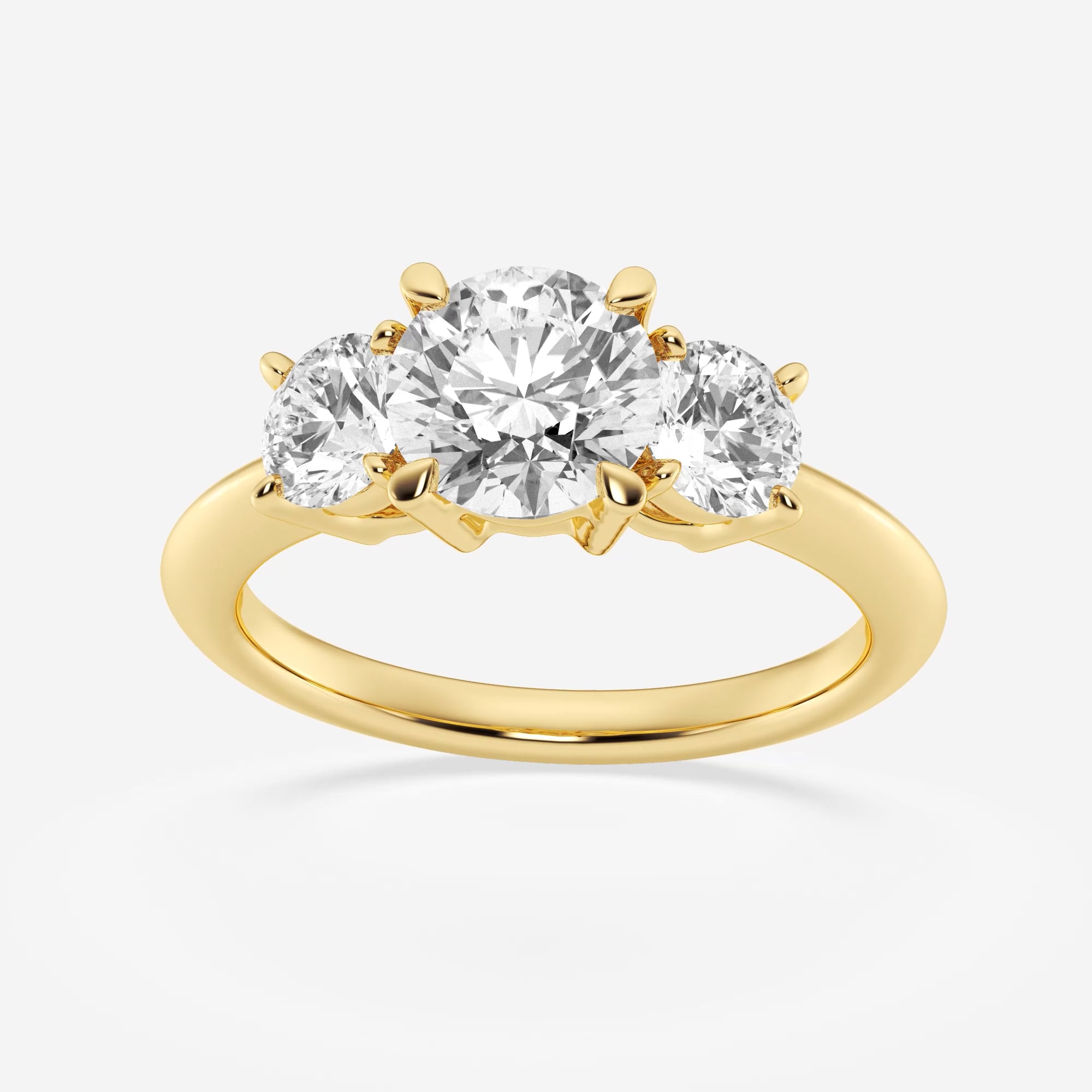 2 ctw Round Lab Grown Diamond Three-Stone Ring - Grownbrilliance