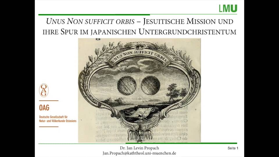 Dr. Jan Levin Propach: „Unus non sufficit orbis – Jesuitische Mission ...
