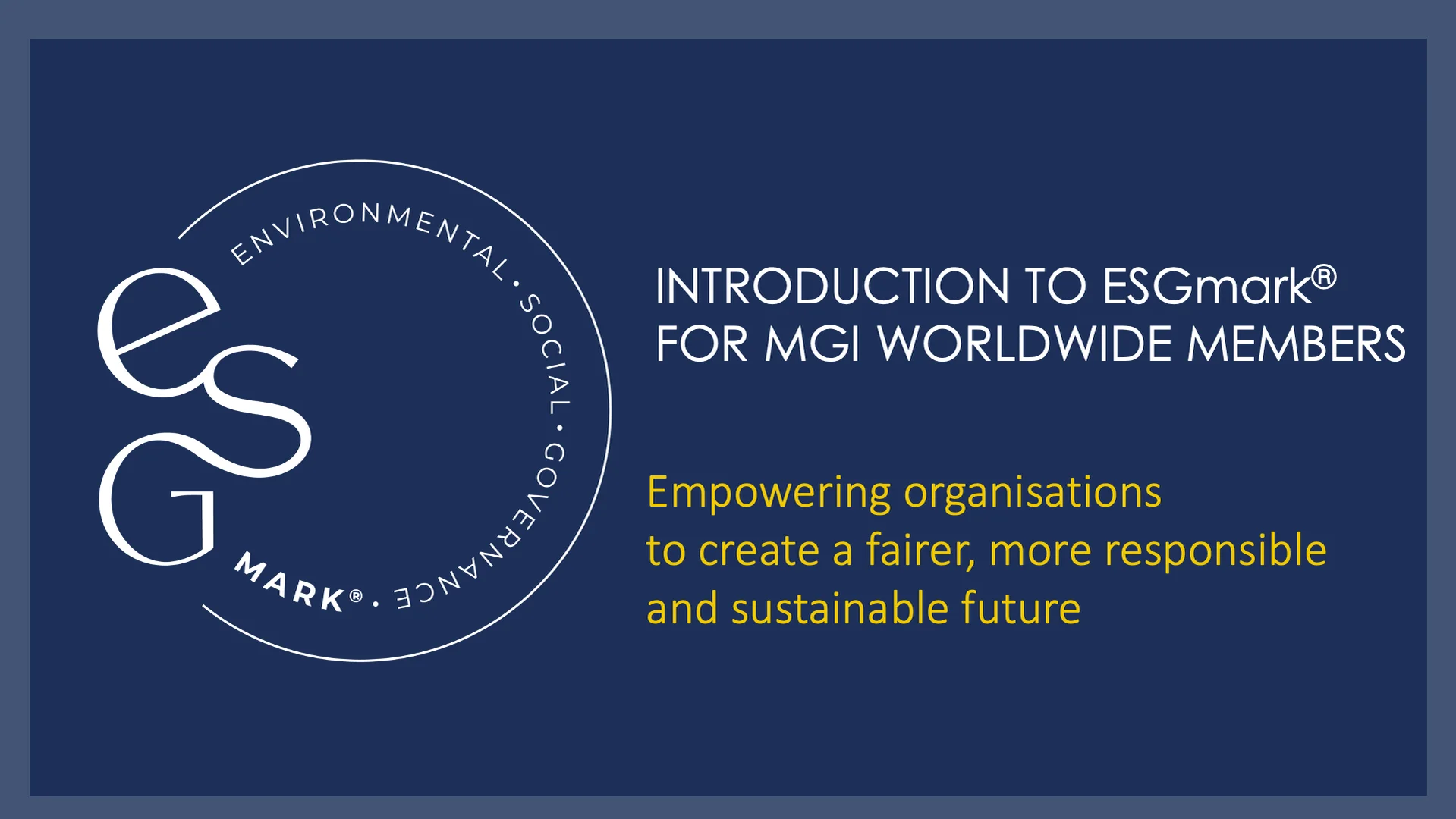 MGI UK & Ireland Conference: An Introduction to ESG Mark November 2021 - Session 1 on Vimeo