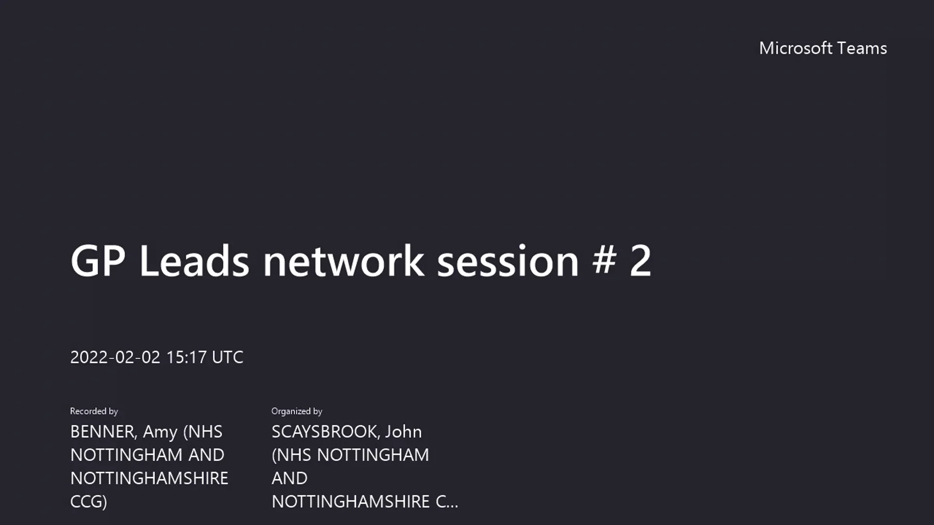 GP Leads Training Session - CCG Safeguarding Updates February 2022 on Vimeo