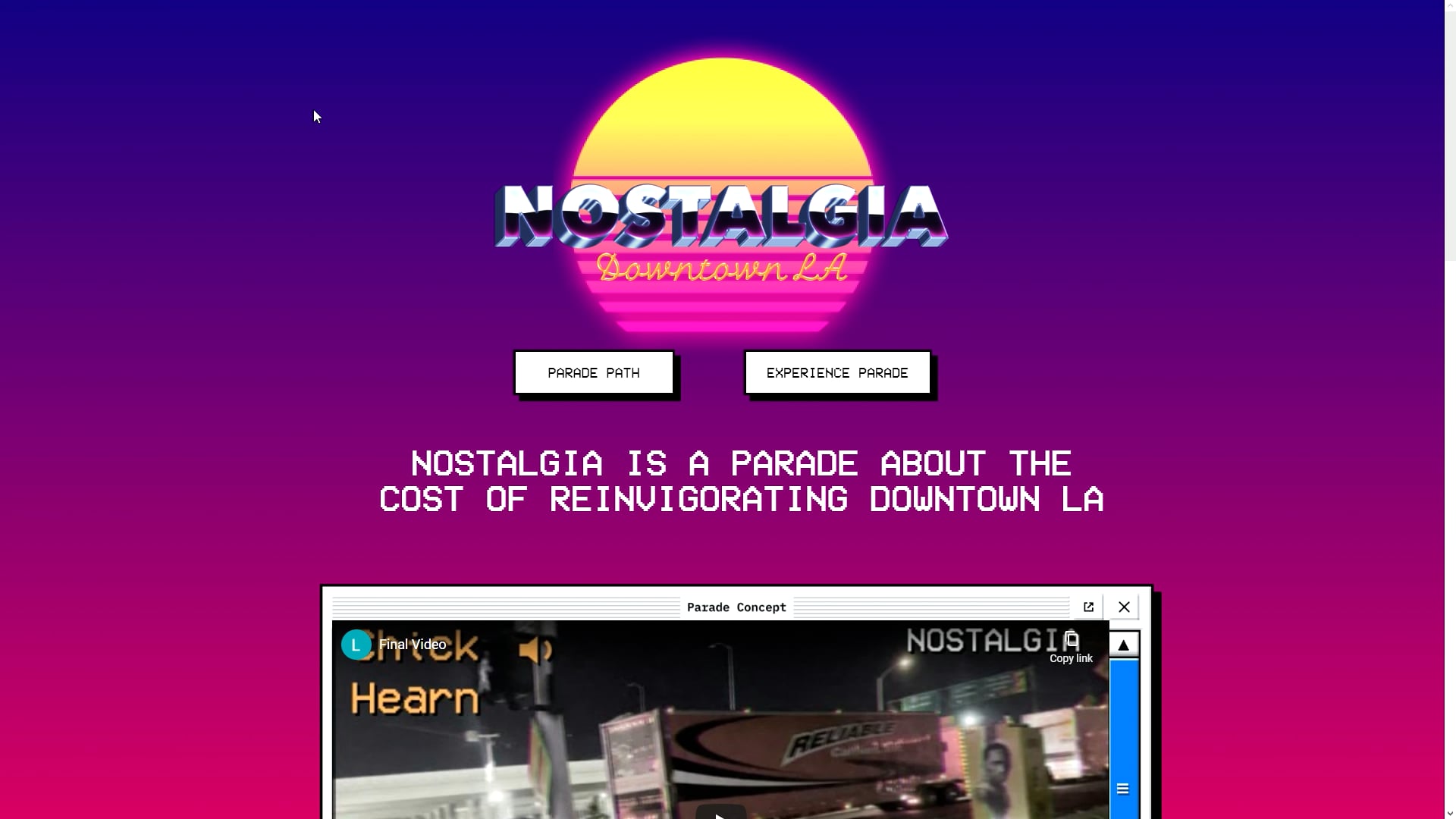 Nostalgia Website on Vimeo