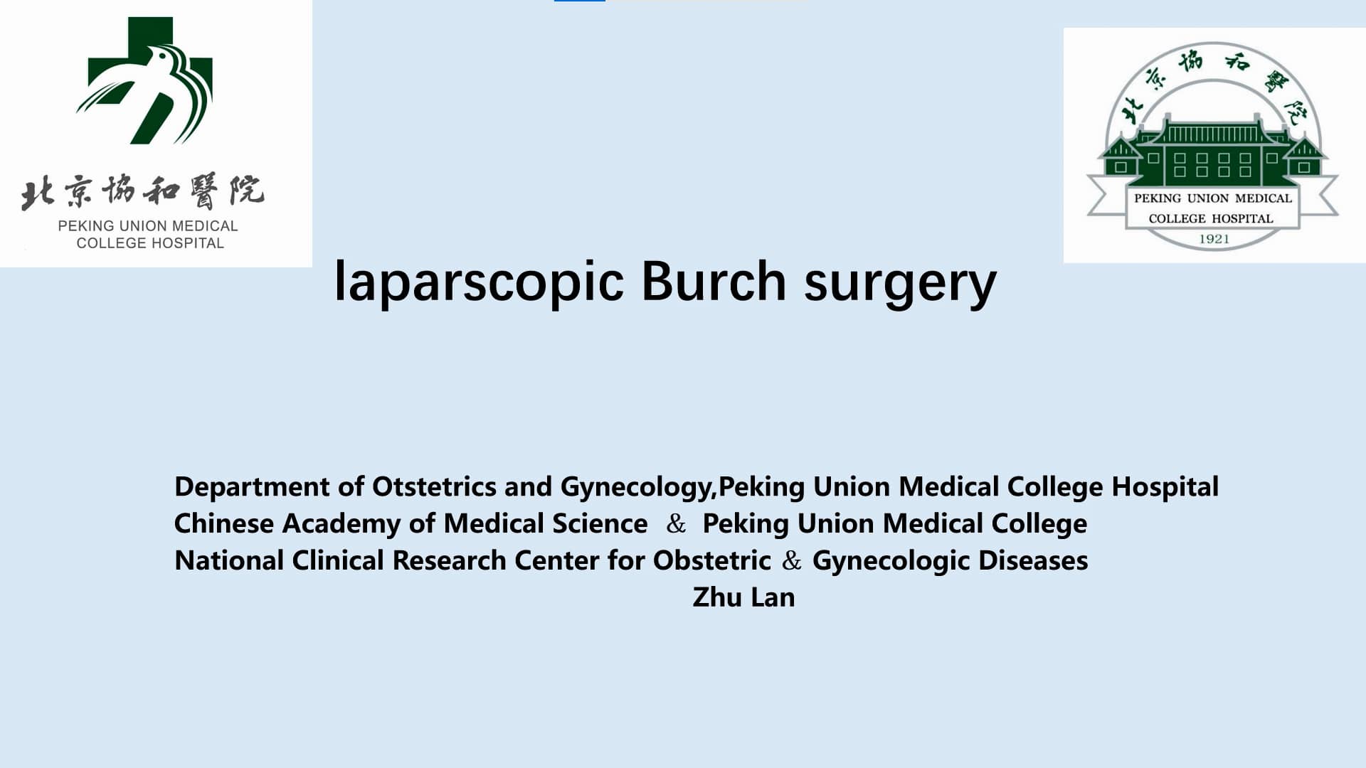 Laparoscopic Burch Surgery on Vimeo
