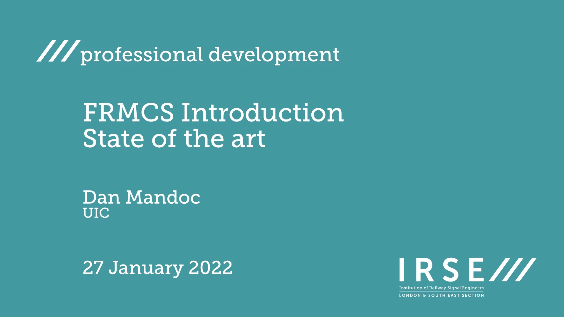 FRMCS Introduction - State of the art on Vimeo