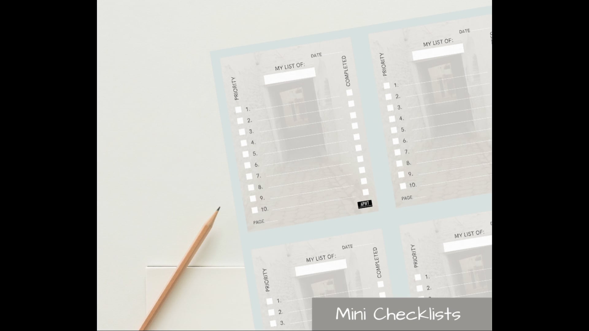 Printable Checklist - Mini Checklist (Fez) - From APWT Stationery on Vimeo