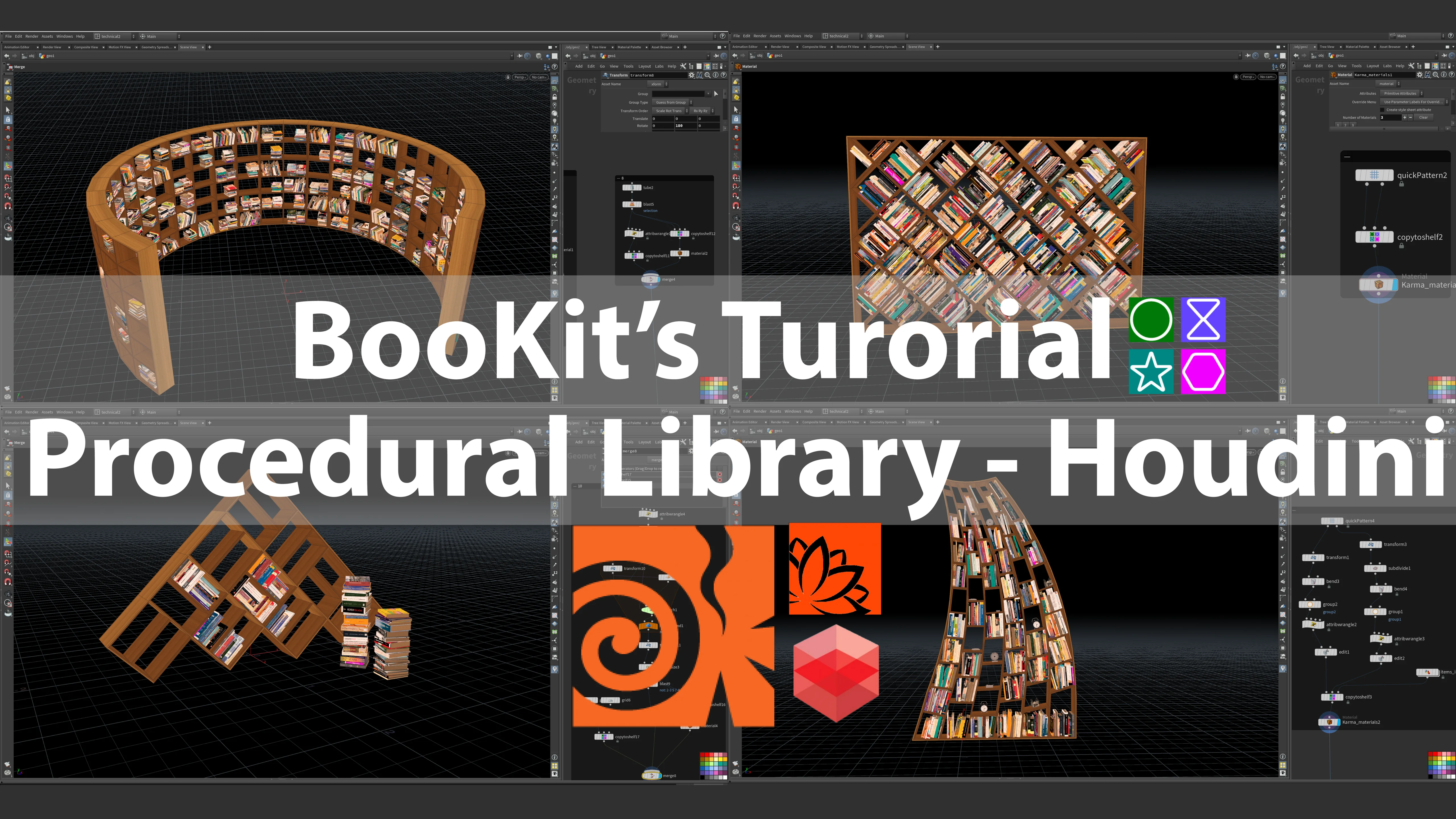 Tutorial - Creative Procedural Library | Bookshelves for Houdini ...