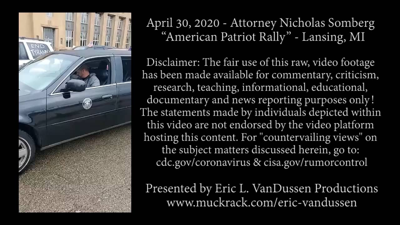 Attorney Nicholas Somberg at the American Patriot Rally in Lansing, MI ...