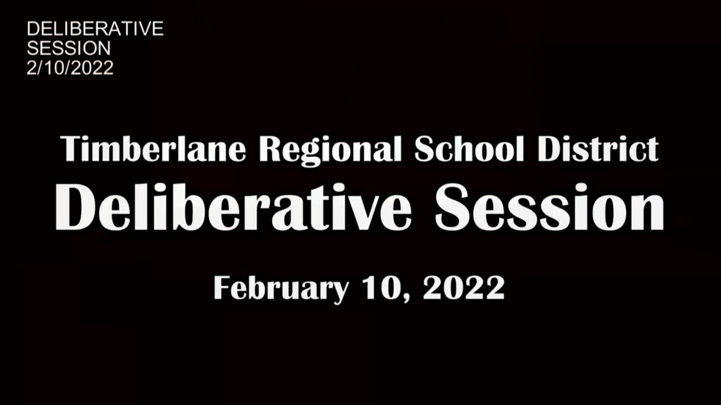 2022 Deliberative Session