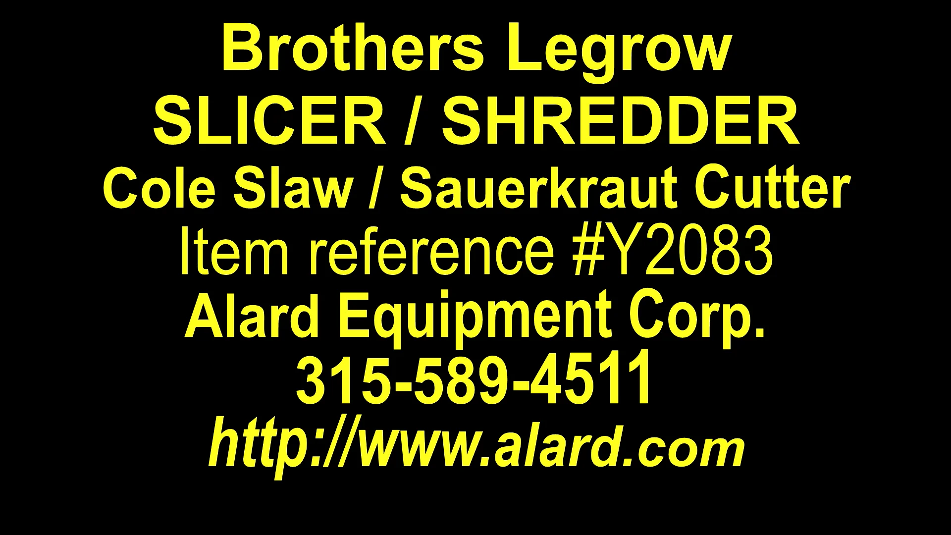 Sauerkraut and Cole Slaw Cutter, industrial capacity, Alard Y2083 on Vimeo