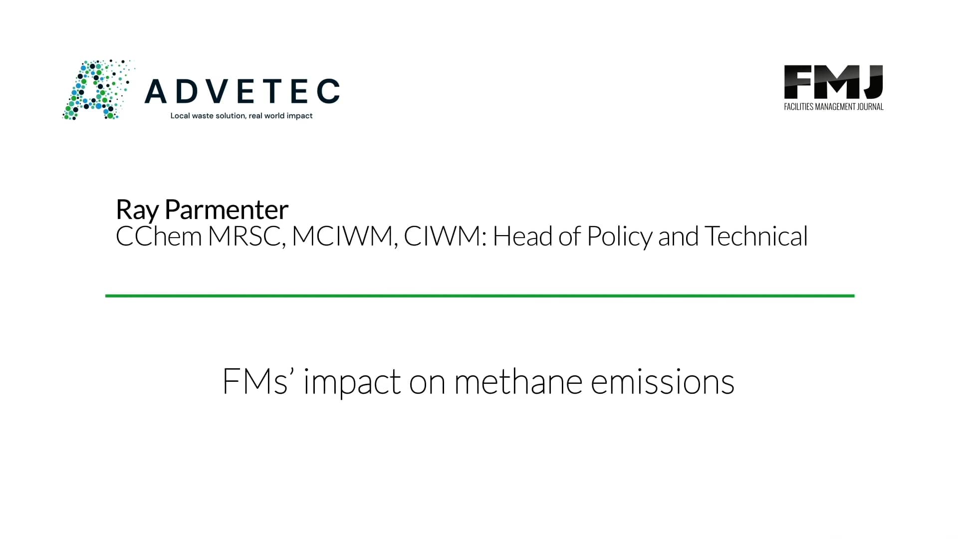 Advetec and FMJ: Ray Parmenter: FM's impact on methane emissions on Vimeo