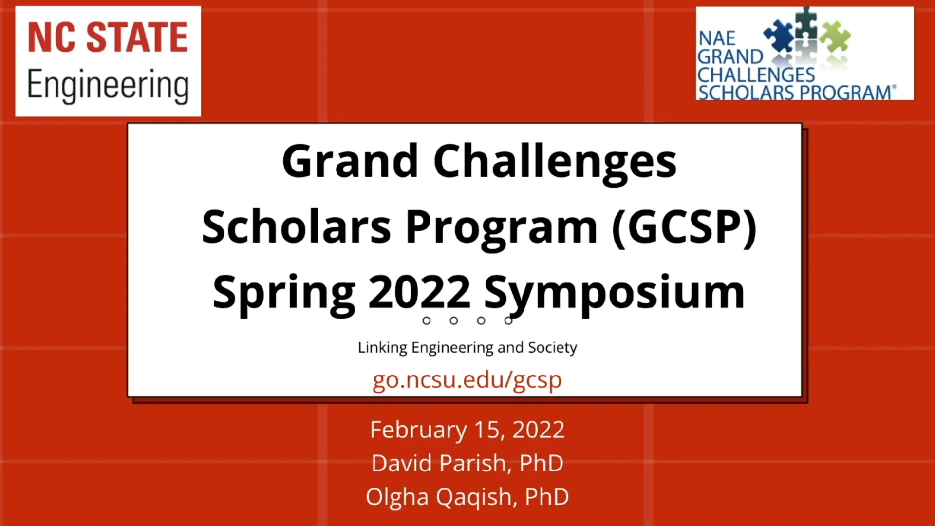 Grand Challenges Scholars Program Spring 2022 Symposium - Grand ...