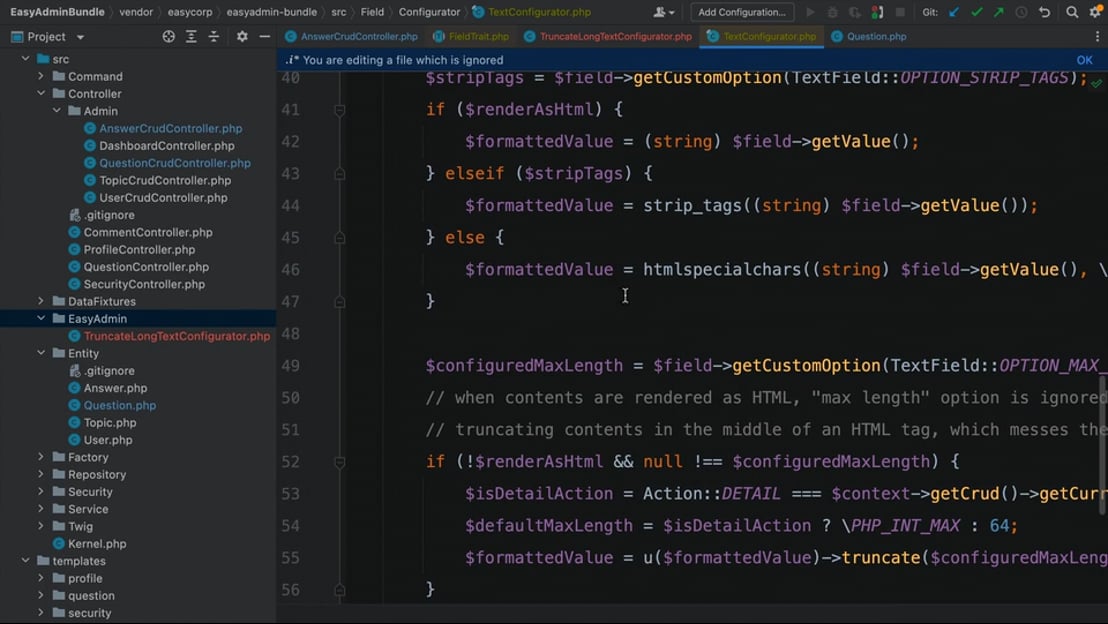 Field Configurator Logic > EasyAdmin! For an Awesomely Powerful Admin Area | SymfonyCasts