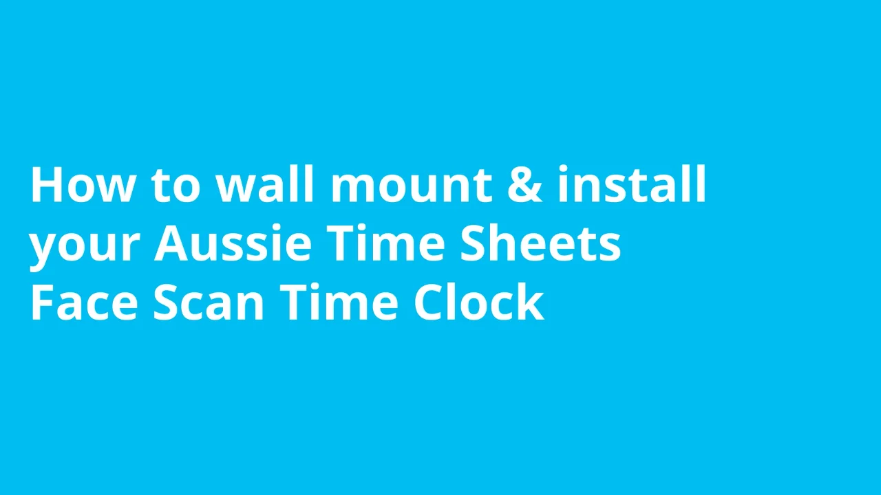 How to install ATS Face Scan Time Clock