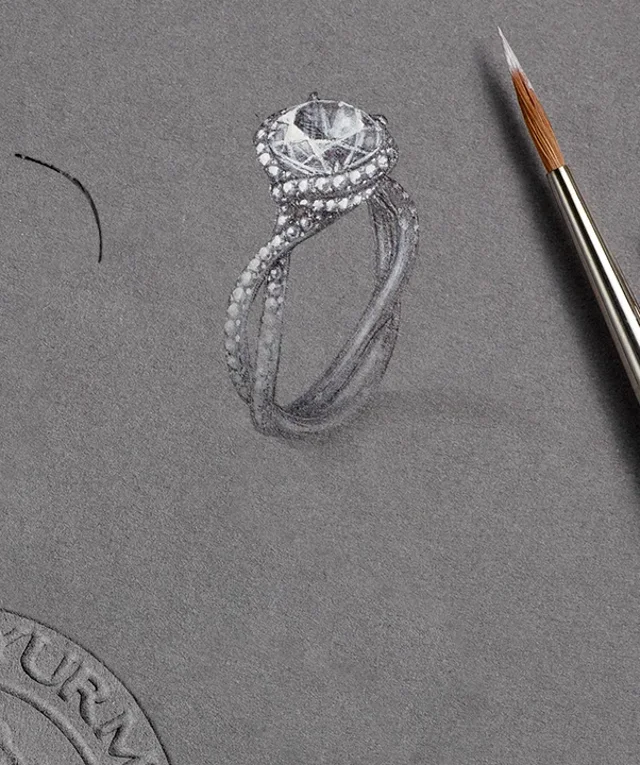 Diamond Ring Pencil Drawing