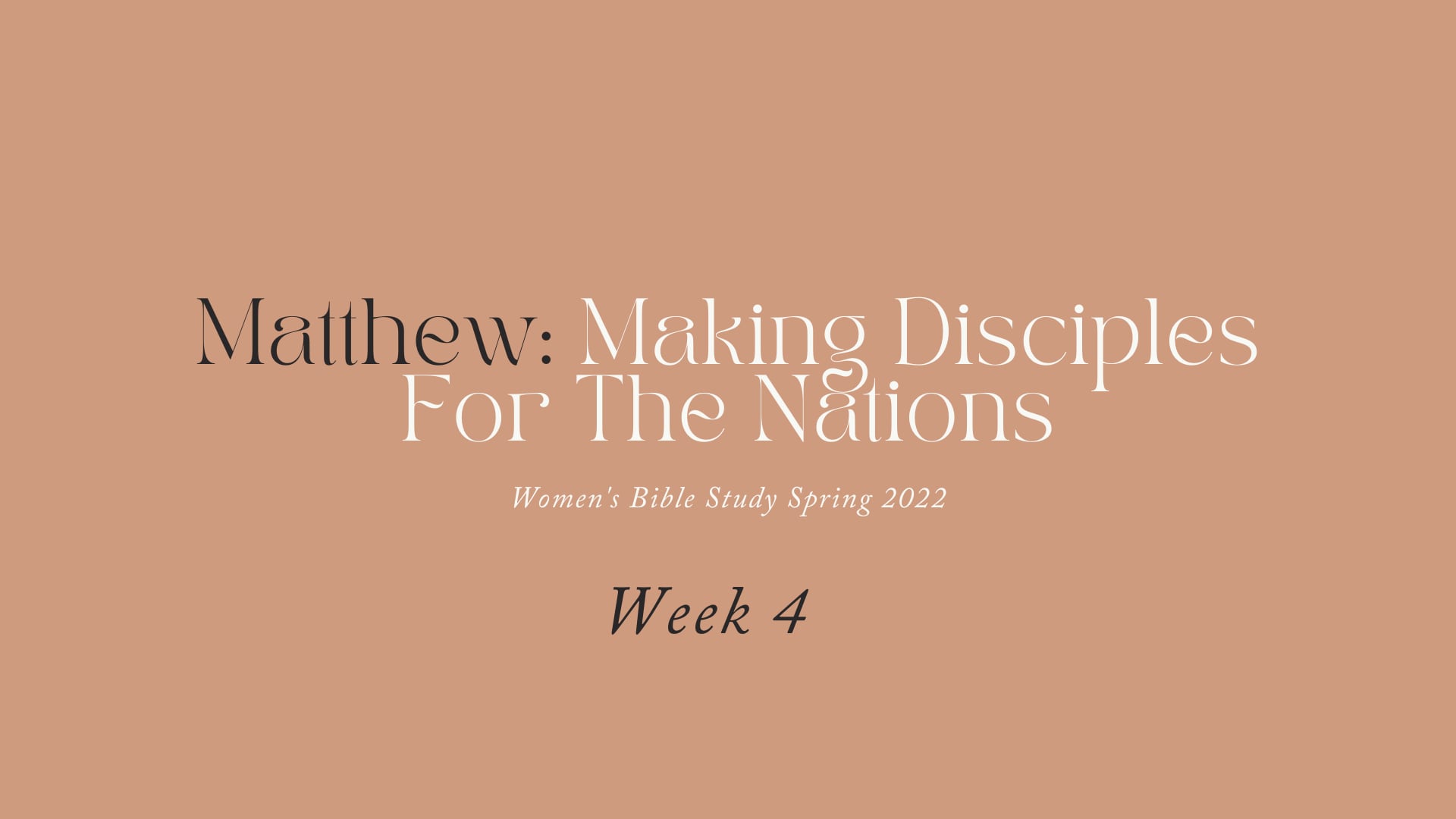 Matthew: Week 4 on Vimeo