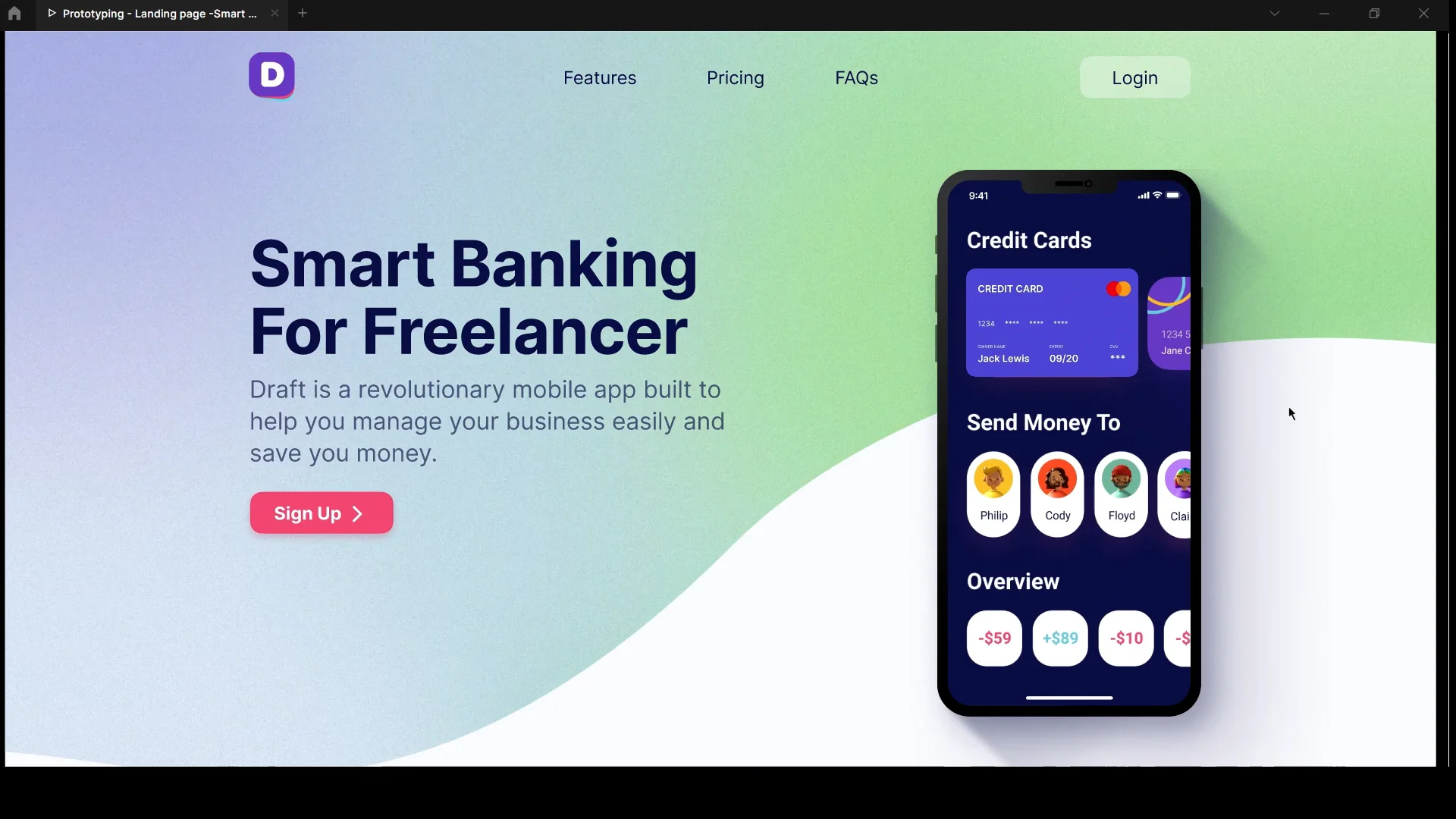 Landing page Prototyping on Vimeo