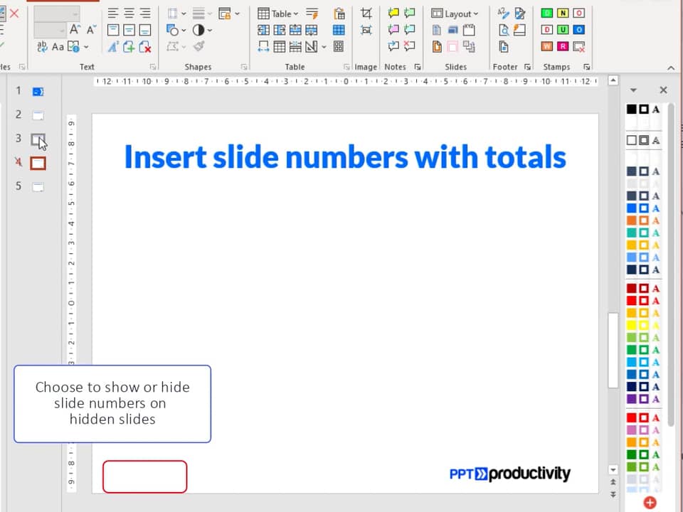 Skip Slide numbers on hidden slides on Vimeo