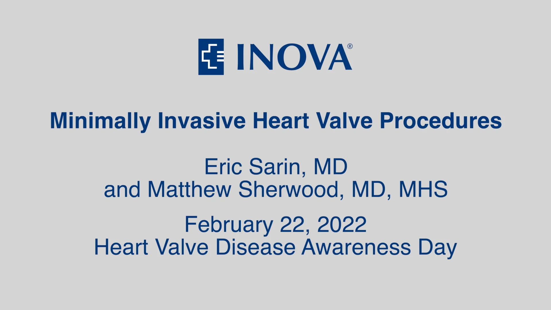 Inova Ask the Expert: Minimally Invasive Heart Valve Procedures on Vimeo
