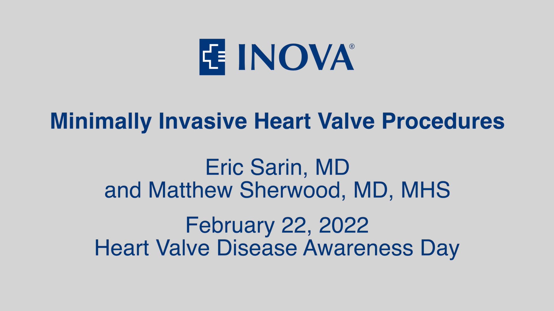 Inova Ask the Expert: Minimally Invasive Heart Valve Procedures on Vimeo