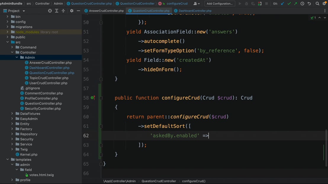 configureCrud() > EasyAdmin! For an Awesomely Powerful Admin Area | SymfonyCasts