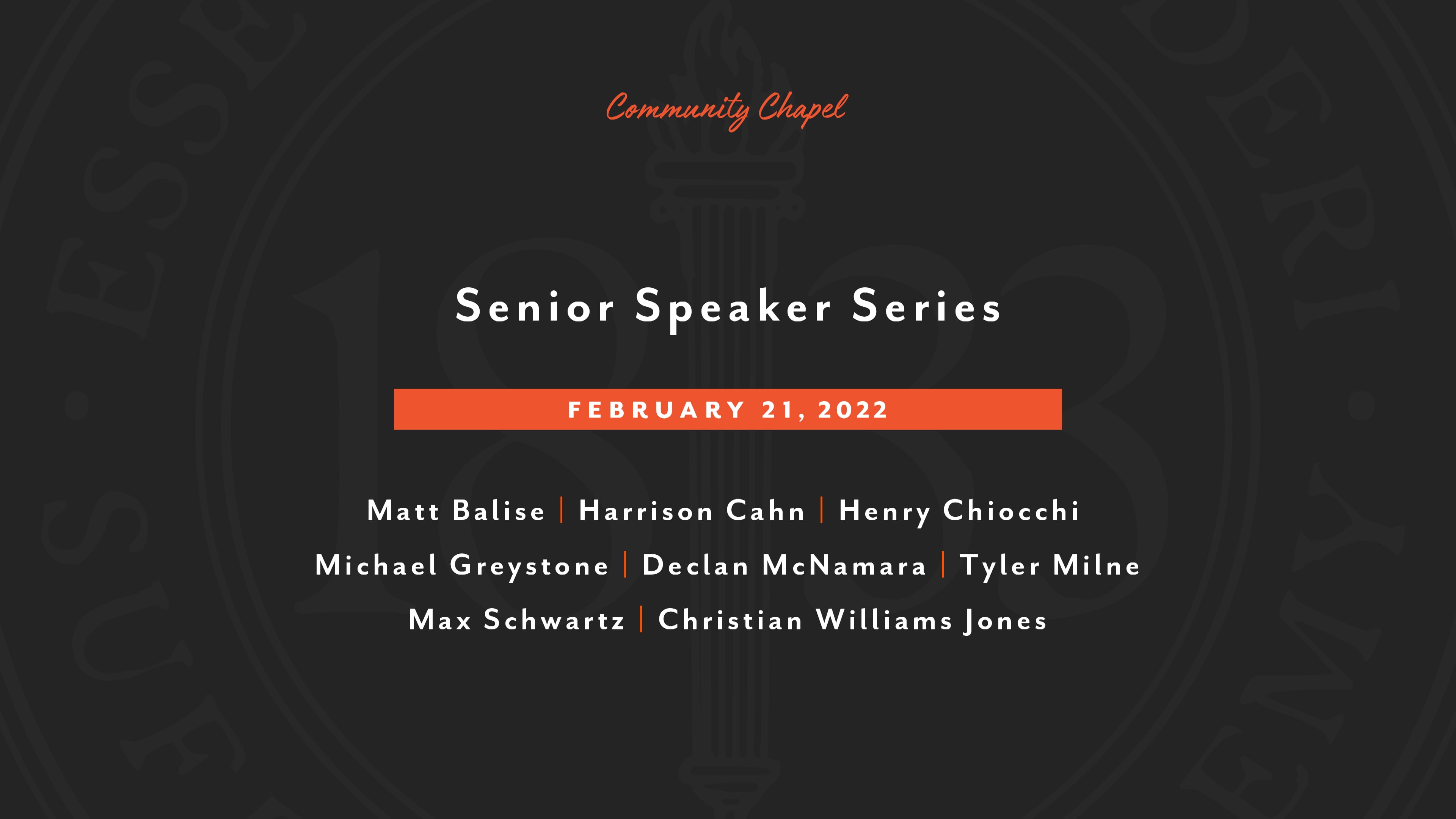 2021-2022 - Senior Speaker Series 02.21.22 on Vimeo