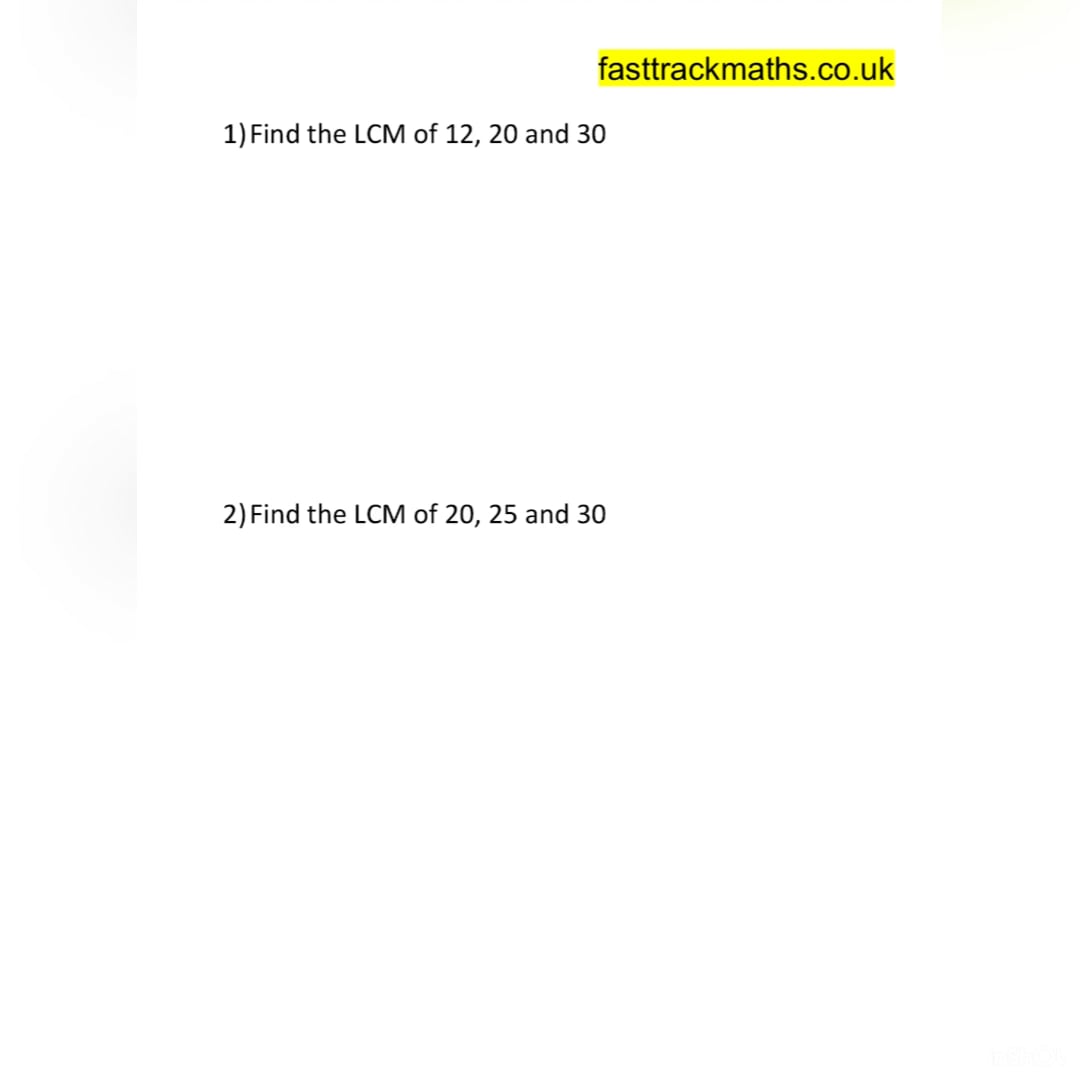 lcm of 3 numbers- example 2 on Vimeo