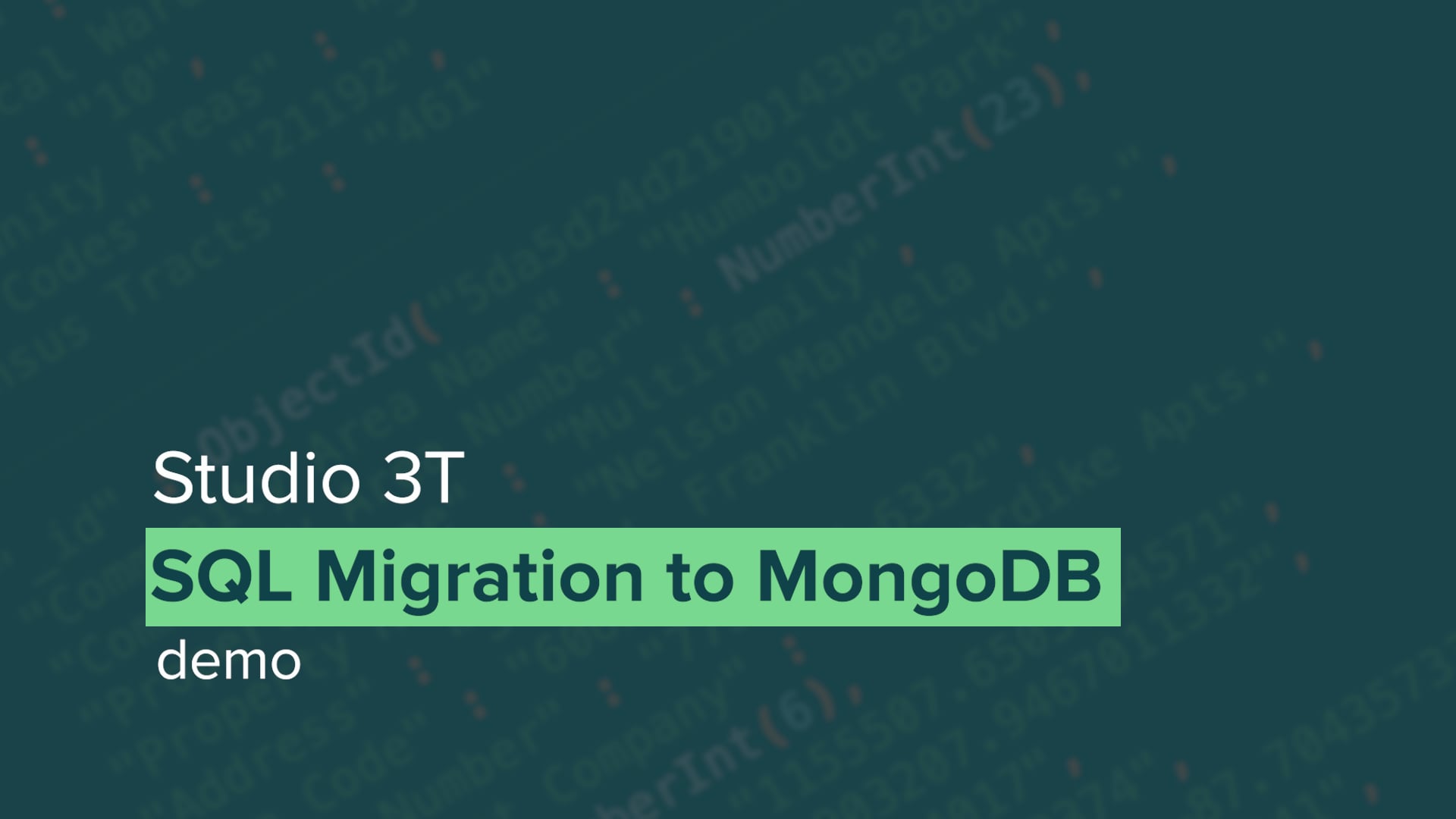 SQL Migration: MongoDB and SQL, Coexistence Made Easy | Studio 3T