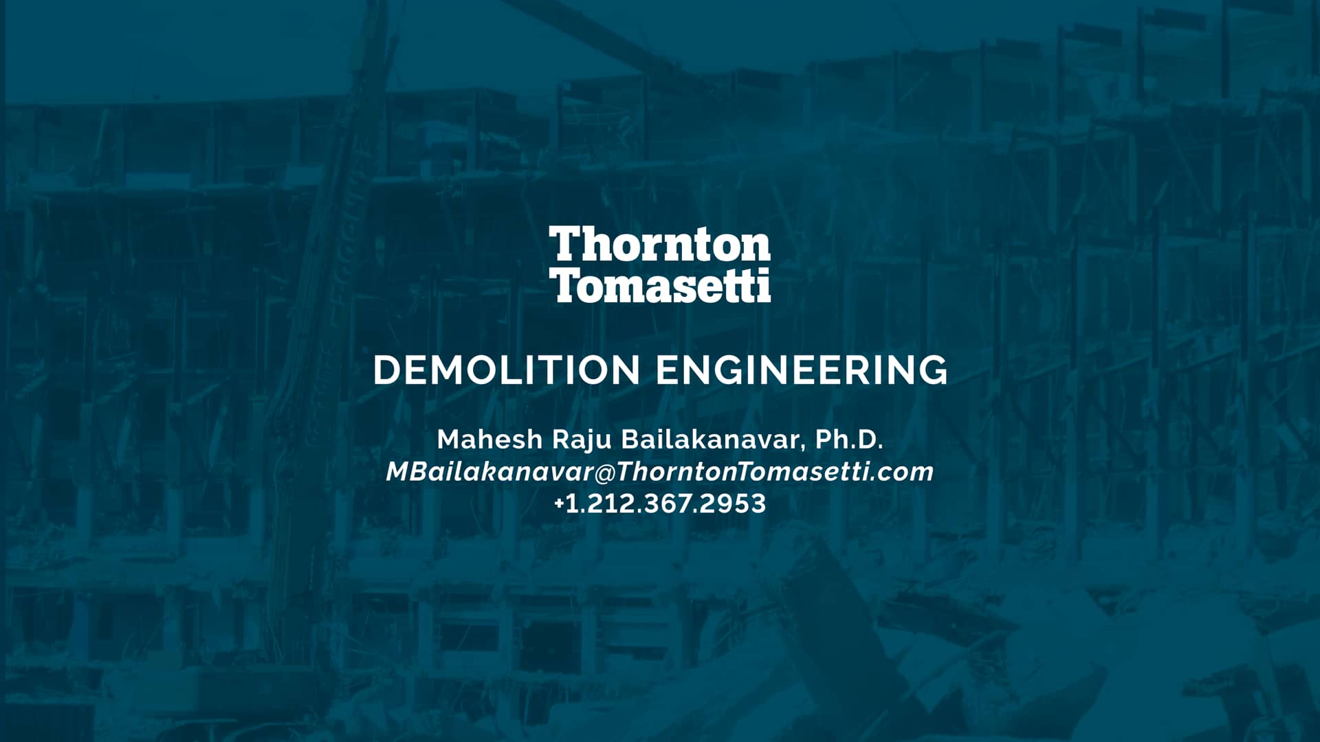 Thornton Tomasetti Demolition Engineering on Vimeo