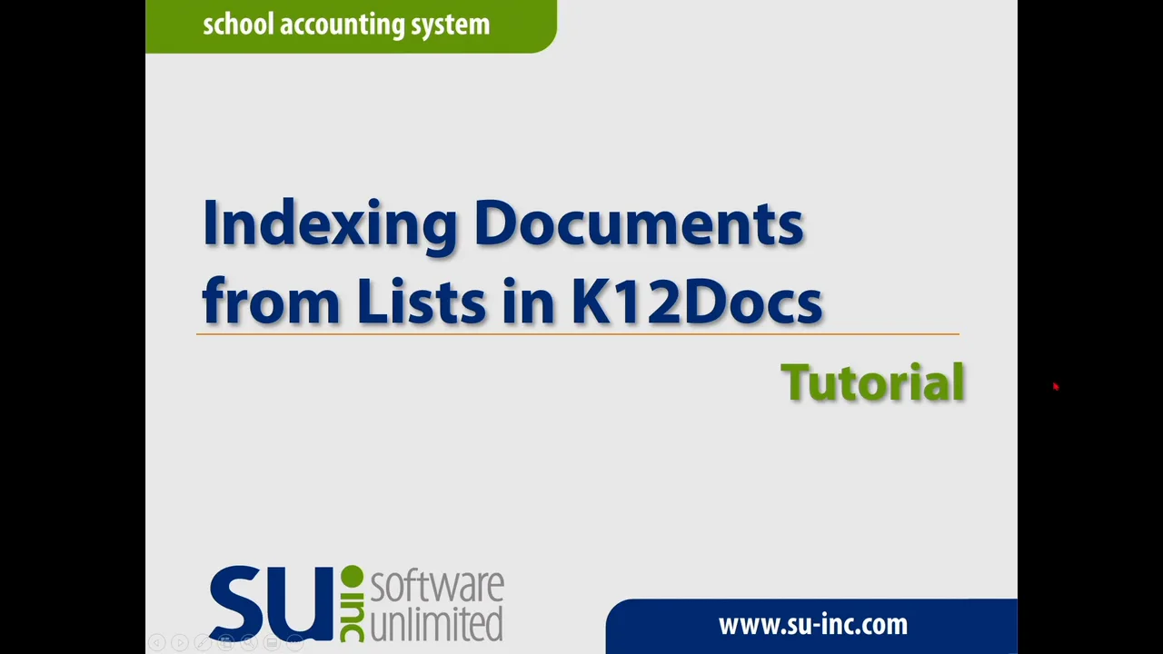 Training Tutorials - K12Docs - Indexing Documents from Lists in K12Docs on Vimeo