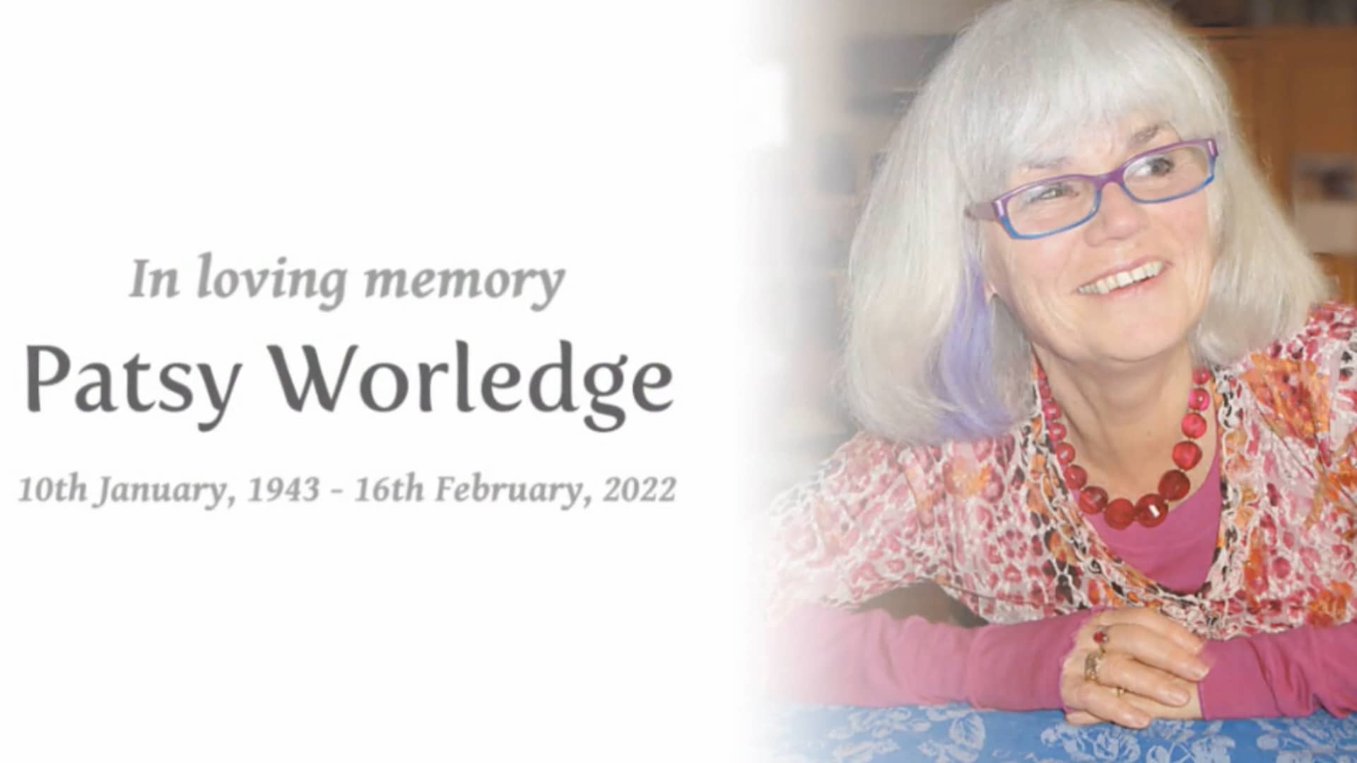 Patricia 'Patsy' Worledge - Funeral Service on Vimeo
