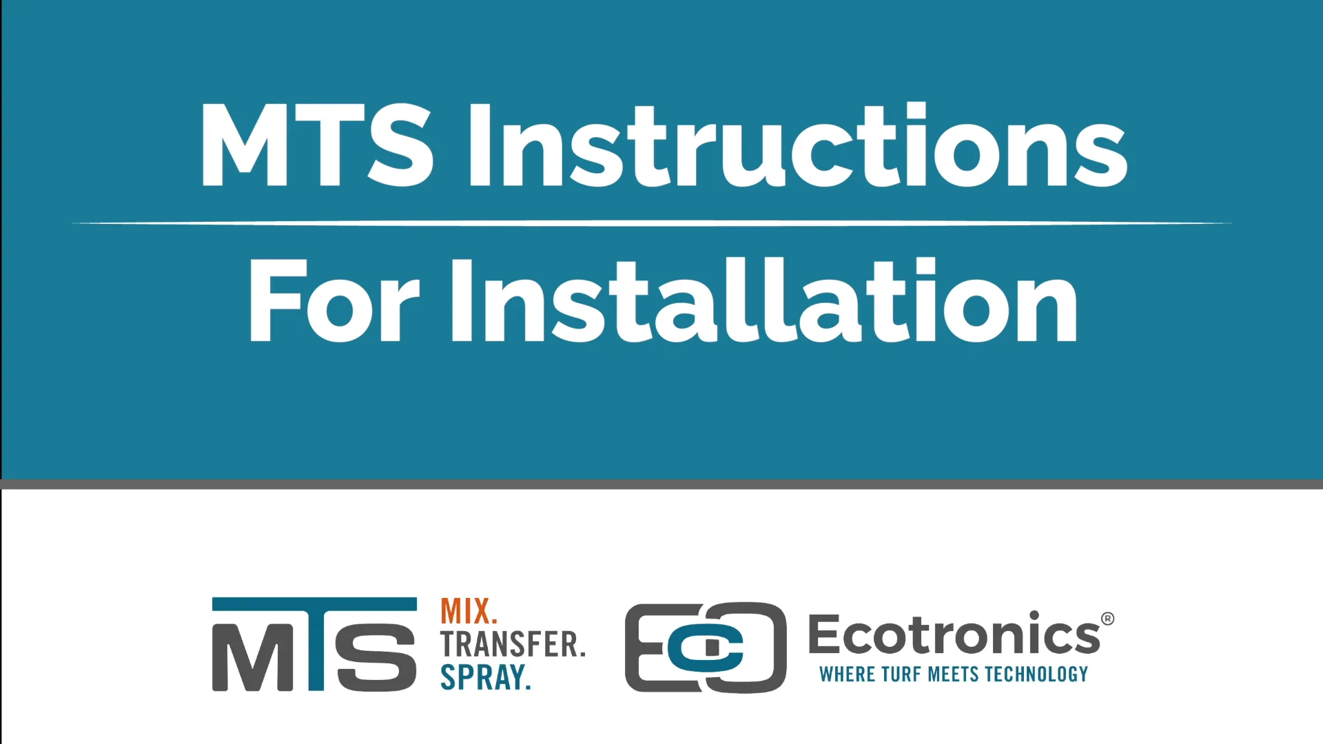 MTS Installation _Non-Irrigation Water on Vimeo