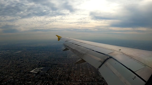 Airplane Landing Los Angeles, A319 Out Of The Window Landing, Jet ...