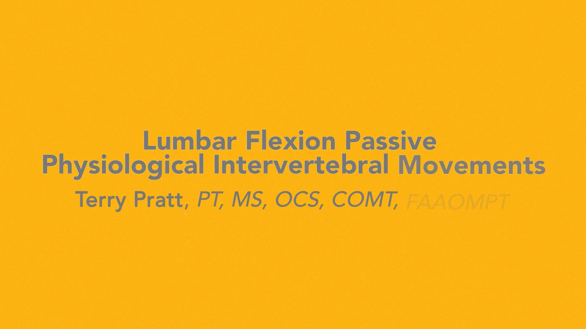 Lumbar Flexion PPIVMs