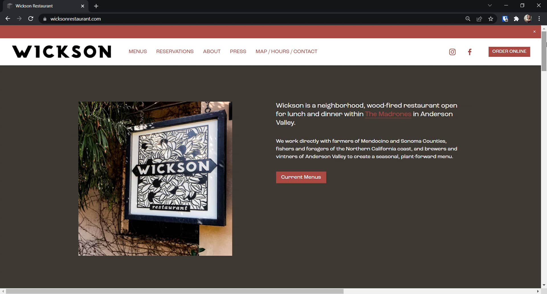 Wickson Restaurant Website on Vimeo