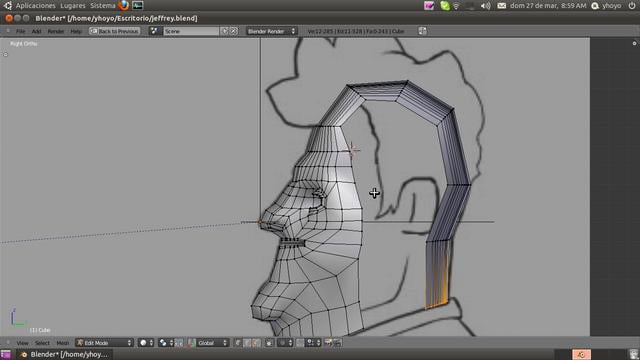 Cerrando cabezas y creando orejas simples en blender