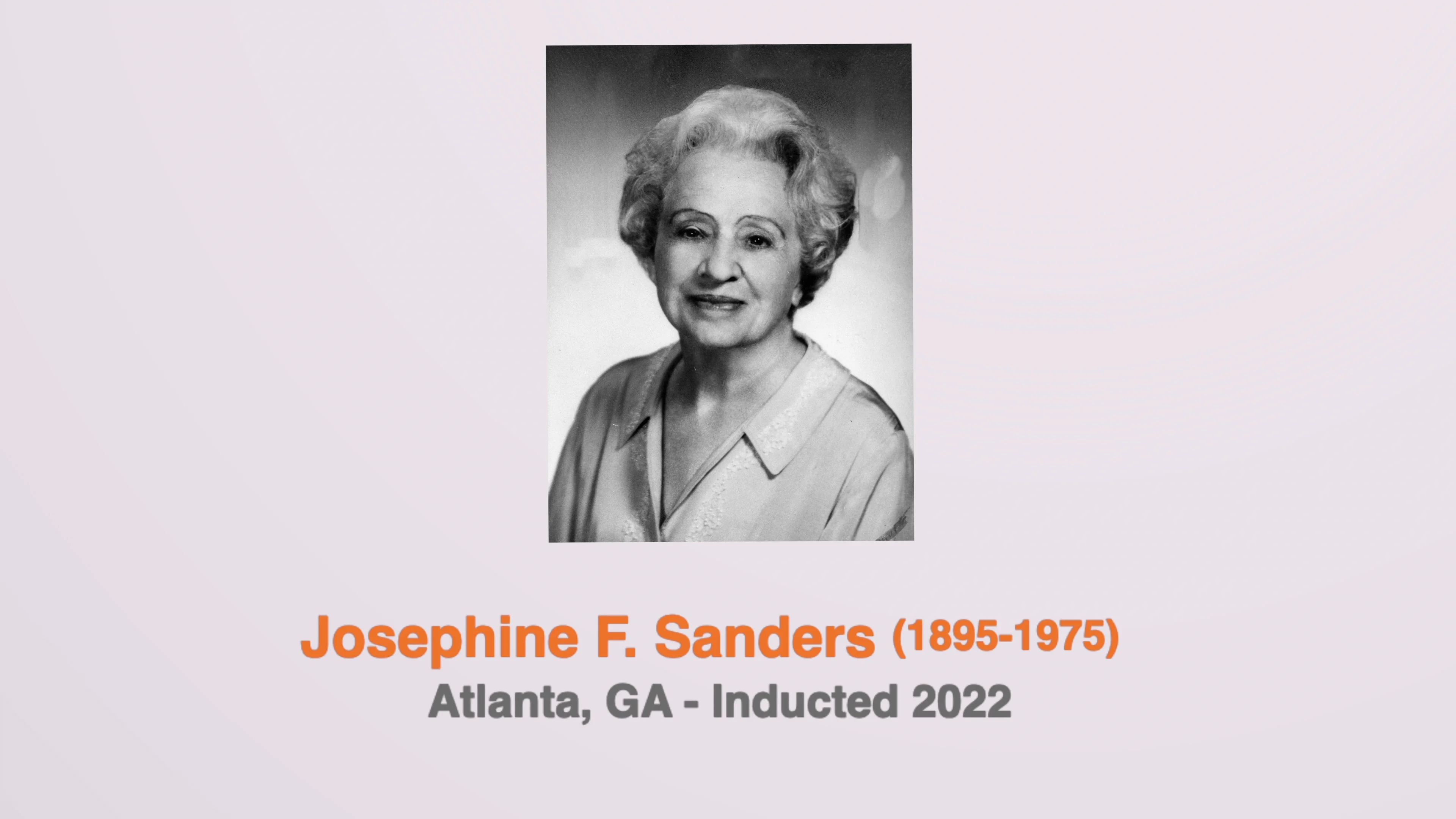 Josephine F Sanders - Georgia Women of Achievement