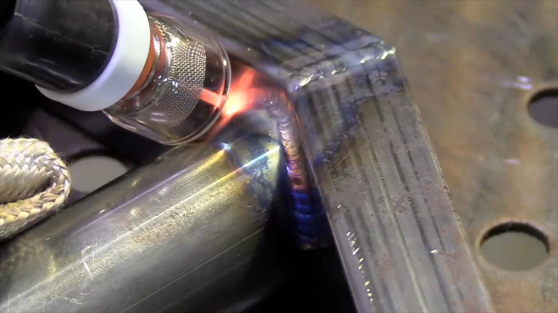TIG WELDING STEEL TUBE .055" WALL THICKNESS FILLET WELD SETTINGS on Vimeo