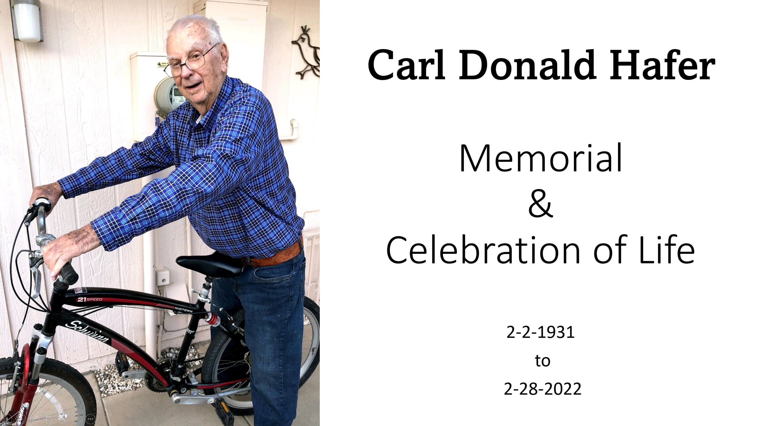 Carl Hafer Memorial on Vimeo