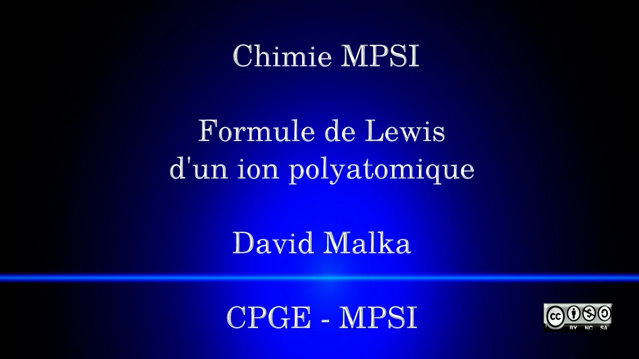 CH3-5 Formule de Lewis d'un ion polyatomique on Vimeo
