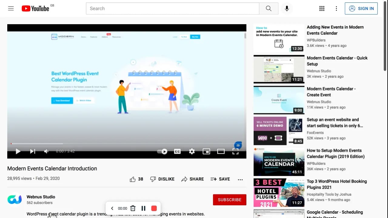 Modern Events Calendar Plugin on Vimeo