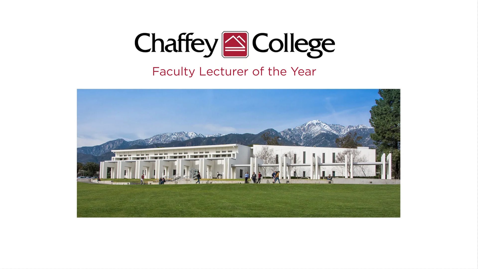 Chaffey College - Faculty Lecture of the Year on Vimeo