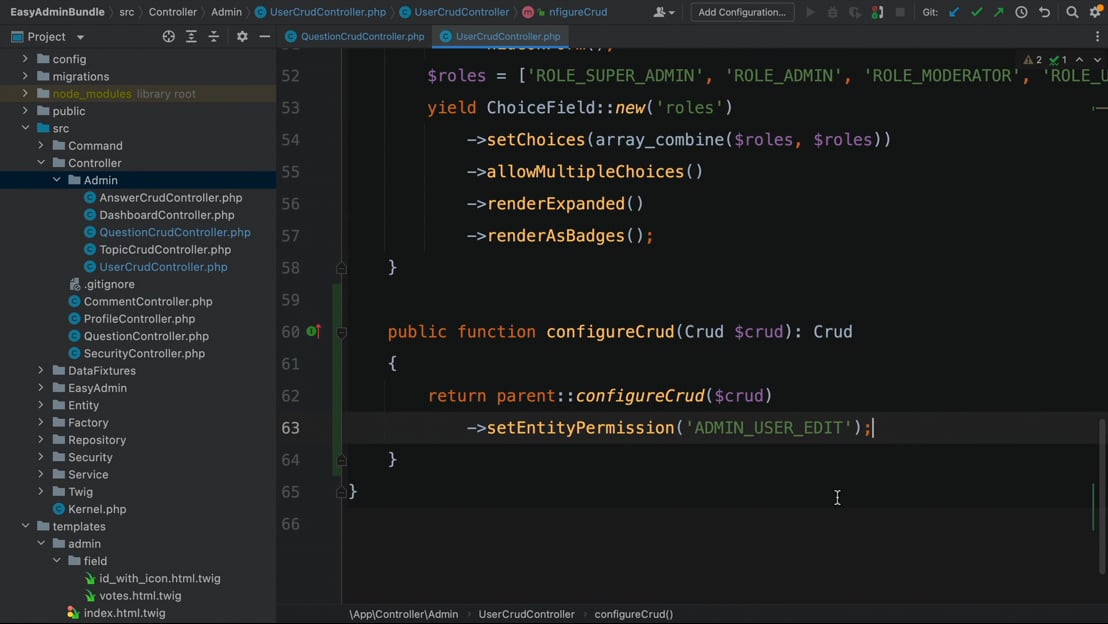 Entity & Field Permissions > EasyAdmin! For an Awesomely Powerful Admin Area | SymfonyCasts