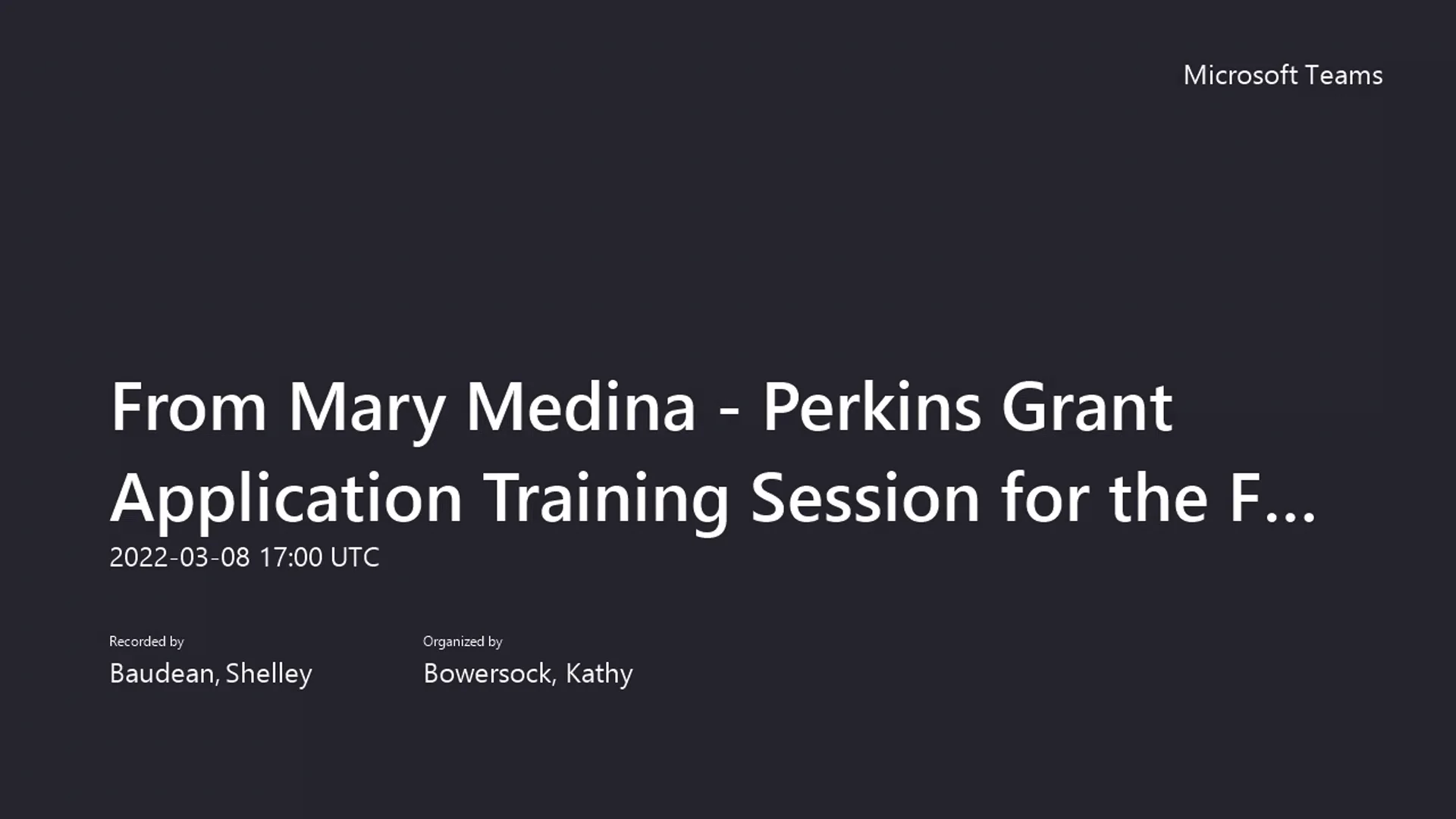 Perkins Grant Application Training Session for the FY2023 Perkins Grant ...