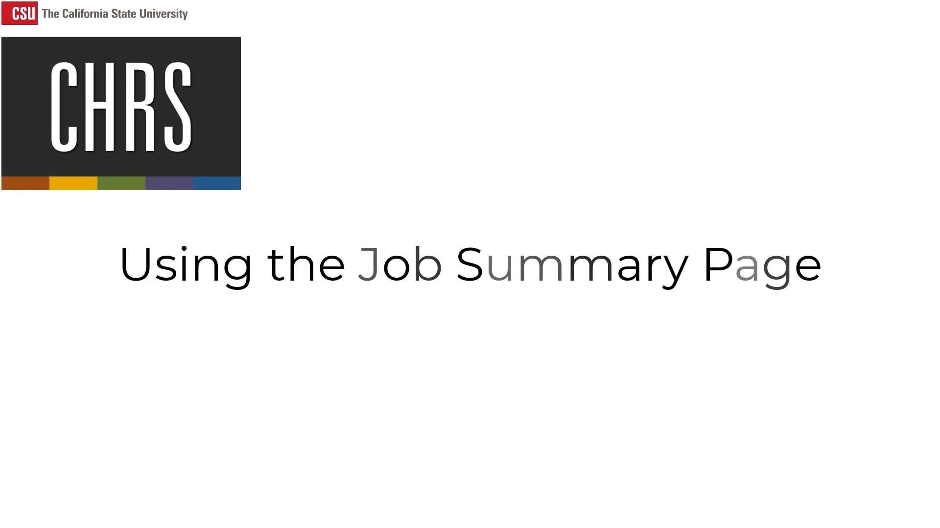 Using the Job Summary Page on Vimeo