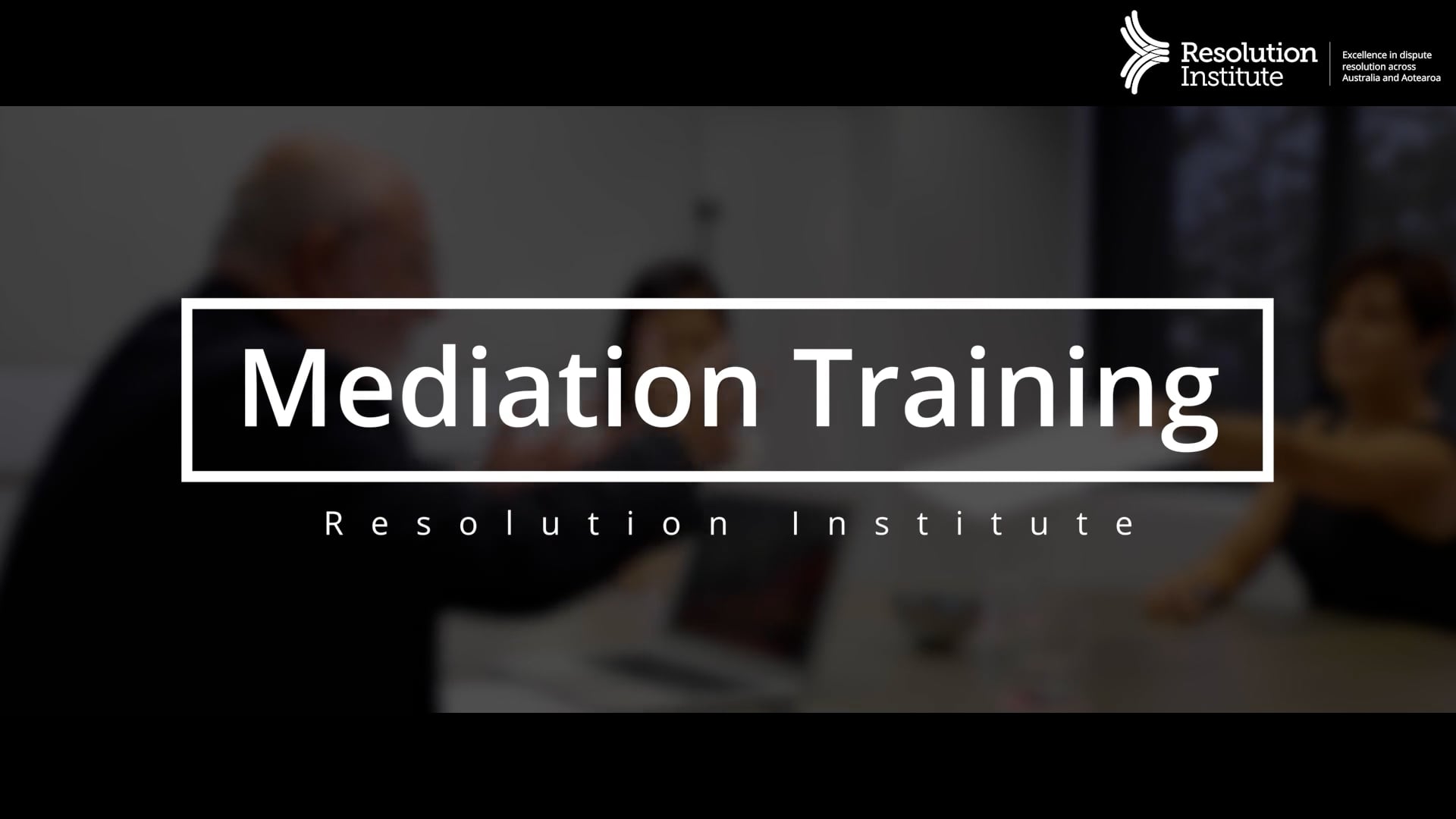 Resolution Institute Mediation Training on Vimeo