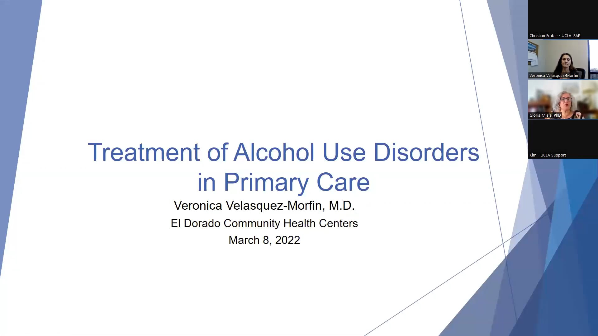 UCLA ISAP & PSI Present: Alcohol Use Disorder in Primary Care on Vimeo