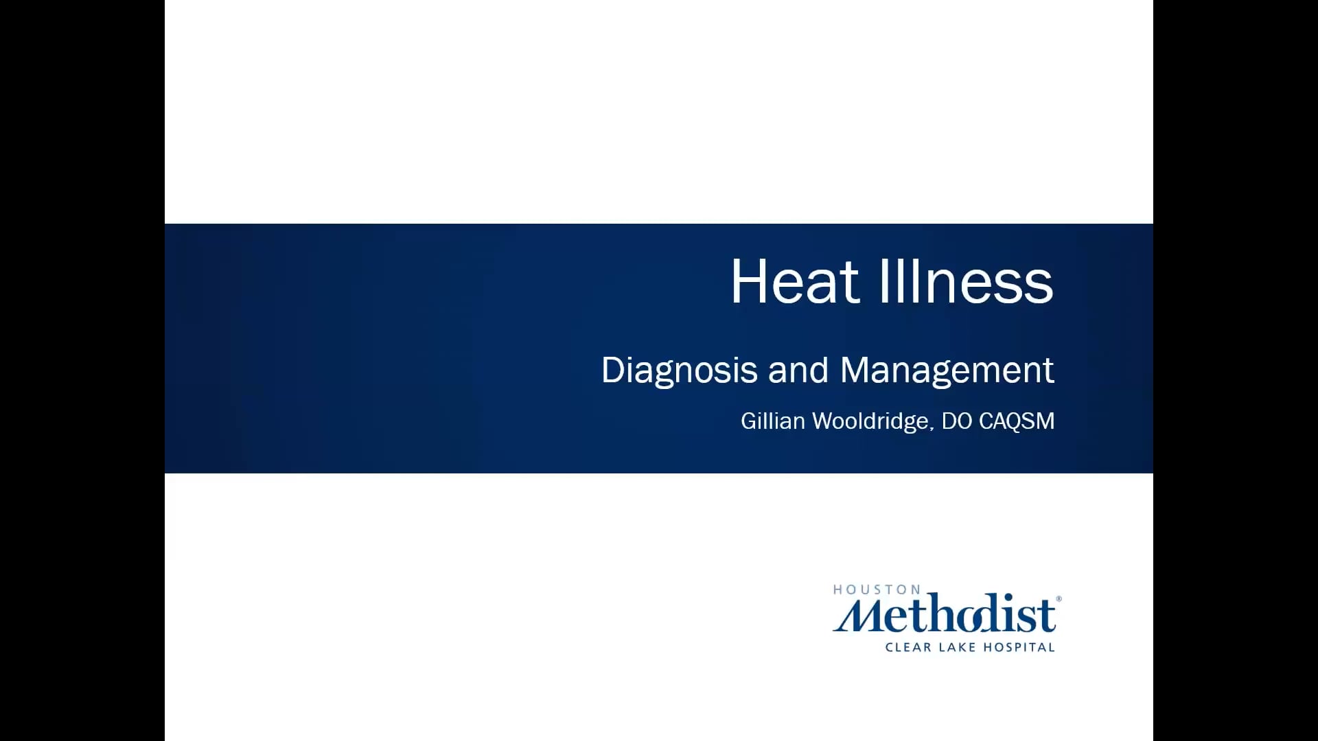 Heat Illness Diagnosis & Management with Dr Gillian Wooldridge on Vimeo