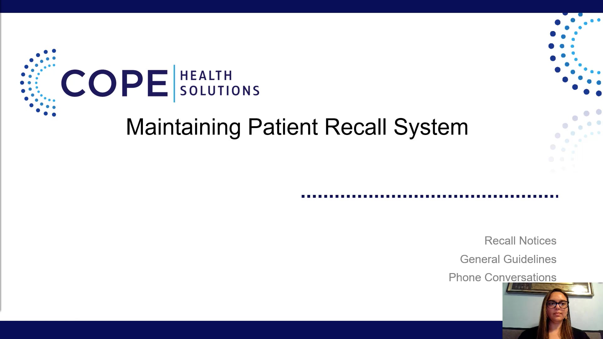 Medical Front Office Maintaining Patient Recall System Lecture on Vimeo