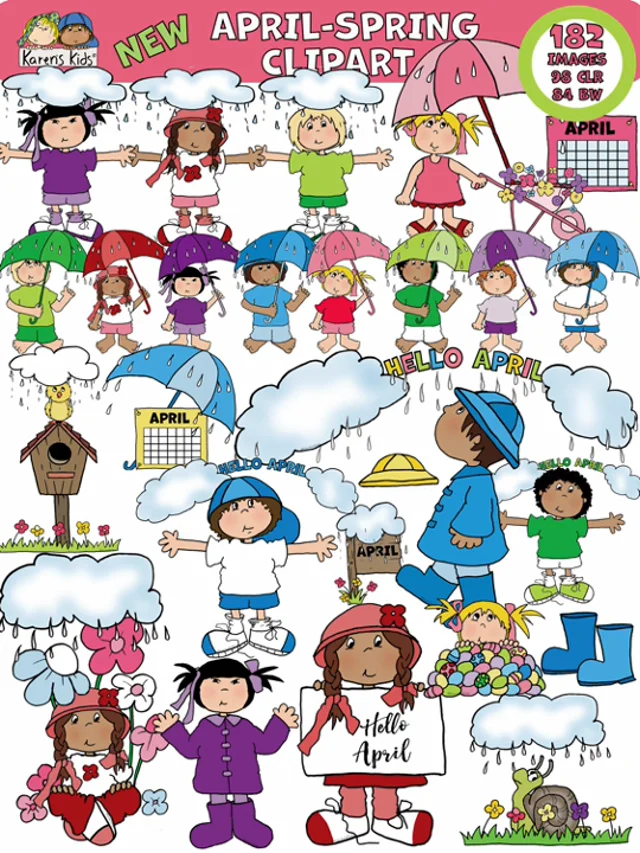 April Clip Art For Kids