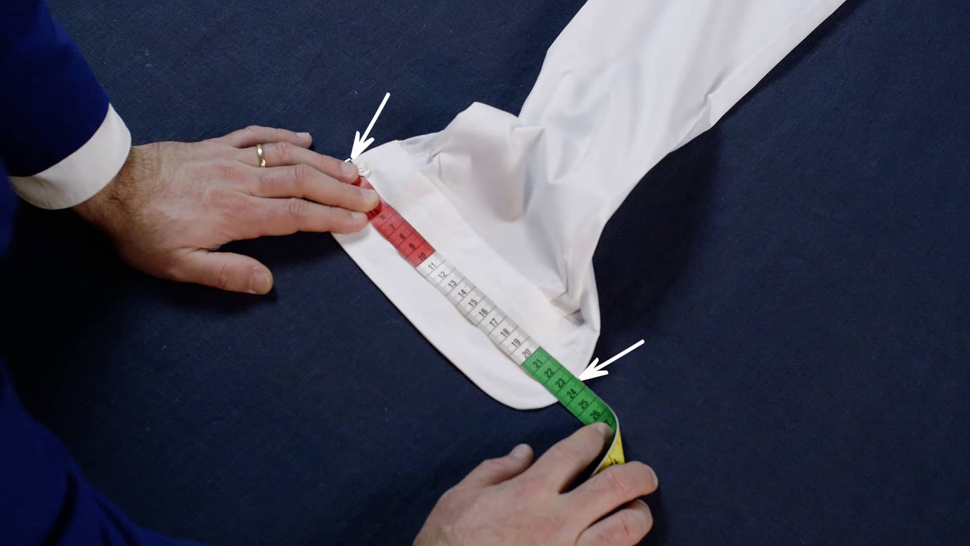 How To Take The Cuff Measurement On A Shirt on Vimeo